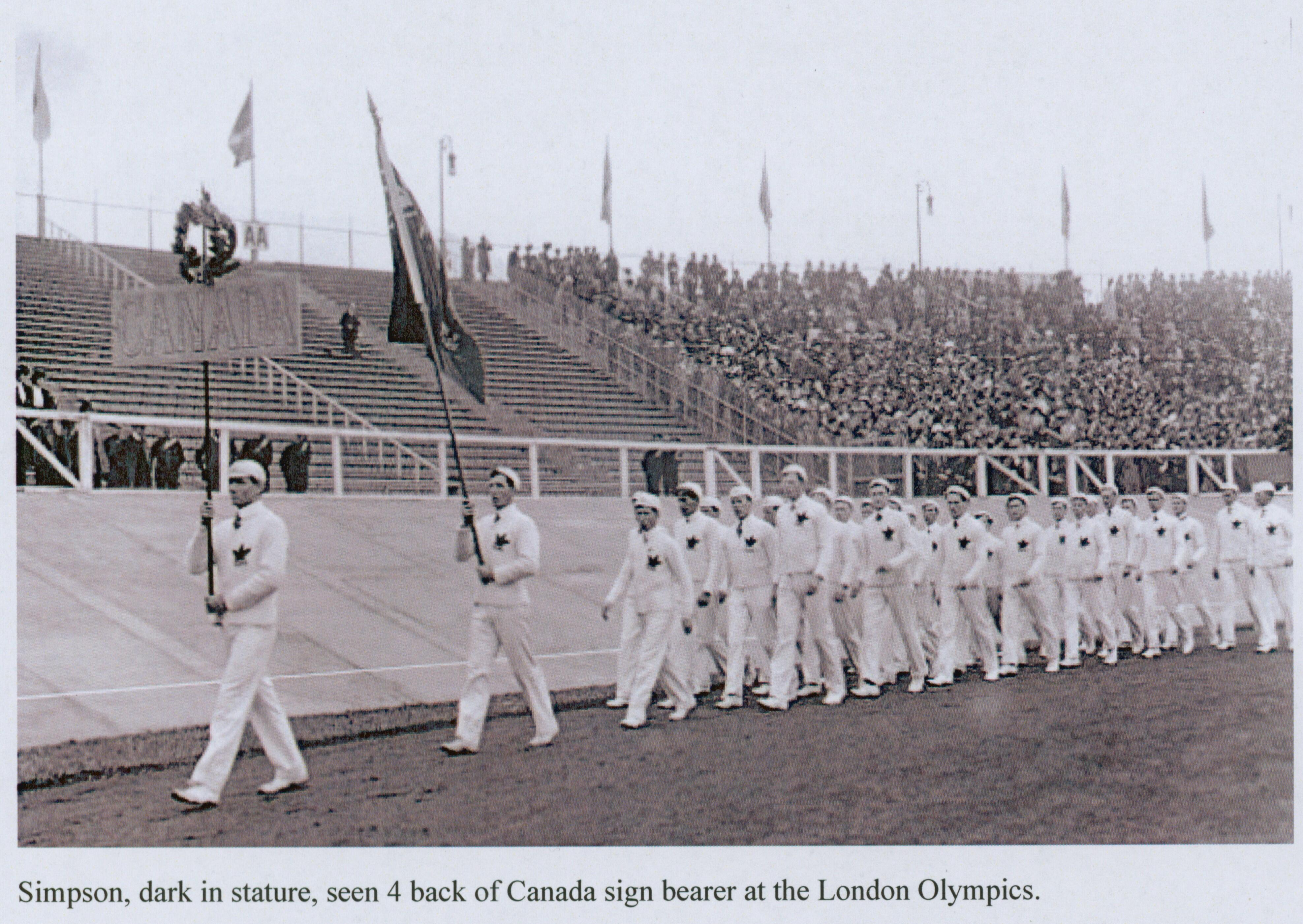 1908 Fred Simpson photo w-Canadian Olympic team entering London ...
